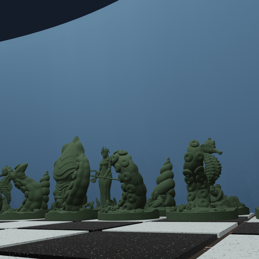 ♟️ Chess Set kraken Squid King Sea Battle Creatures・ 3D File for 3D ...