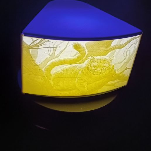 STL file Cheshire Cat Lithophane with support 🐱 ・3D print design to ...