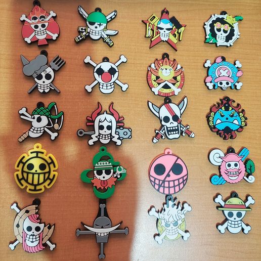 🔑 Jolly Roger One Piece key ring pack・ STL File for 3D printing・Cults