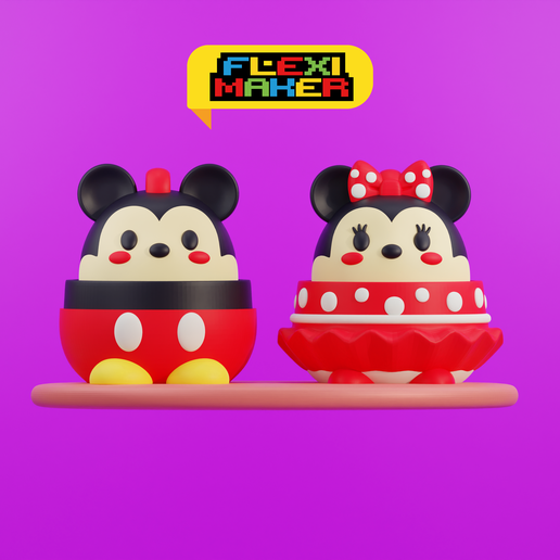 3MF file Minnie & Mickey Ufufy Clicky/ love/ Valentine's Day ️‍🔥 ・3D ...