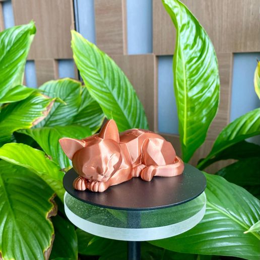 🐾 Low Poly Sleeping Cat 🐱 3D Printable Model – Relaxed & Cute ...