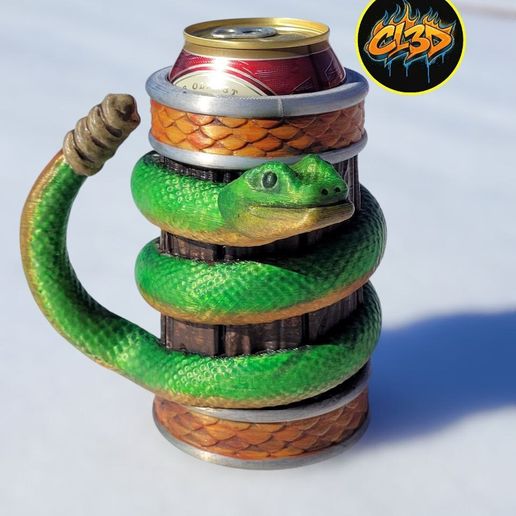 STL file Coiled Snake Can Koozie 🐍 ・3D printable model to download・Cults