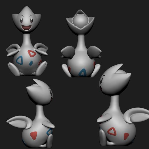 🐉 Pokemon - Togepi, Togetic and Togekiss with 2 poses・ STL File for 3D ...