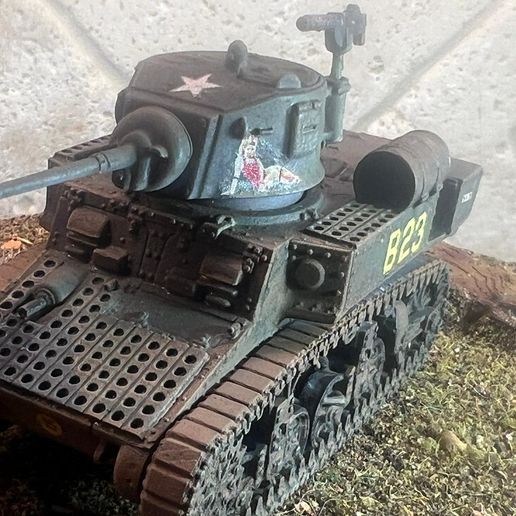 🍯 M3A1 Stuart with hull-mounted flamethrower (US, WW2)・ 3D File for 3D ...