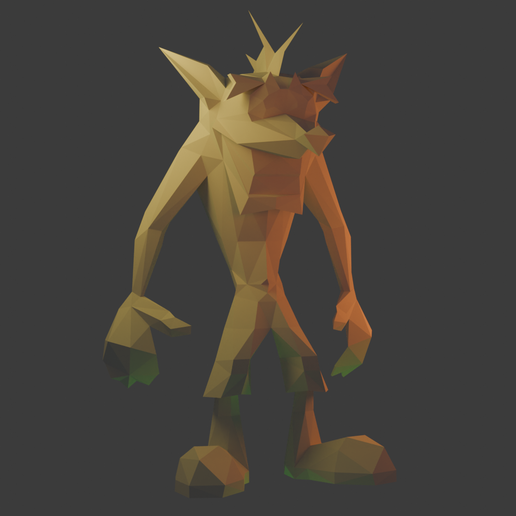 🎮 Lowpoly psx Crash from Crash Bandicoot - CORRIGÉ POUR L'IMPRESSION ...