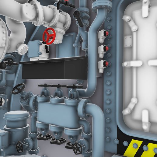 ⛵ Submarine engine room section type VII-C・ 3D File for 3D printing・Cults