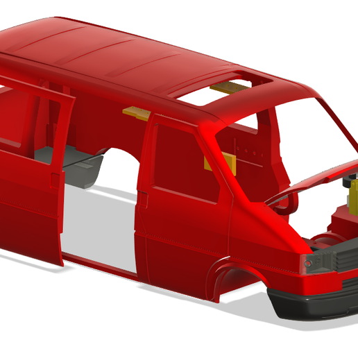 🚗 Volkswagen Transporter T4 SuperSmooth body with functional parts 1/10 ...