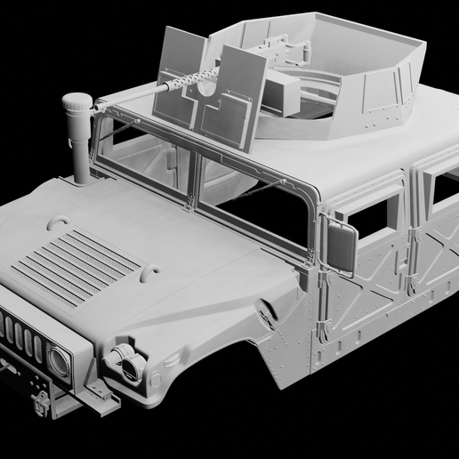 STL file hummer h1 military with turret 313mm 🪖 ・3D printing model to ...