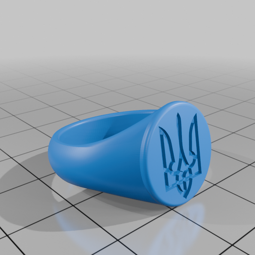 🇺🇦 Ukraine Trident Sign Signet Ring・Free 3D File for ・Cults