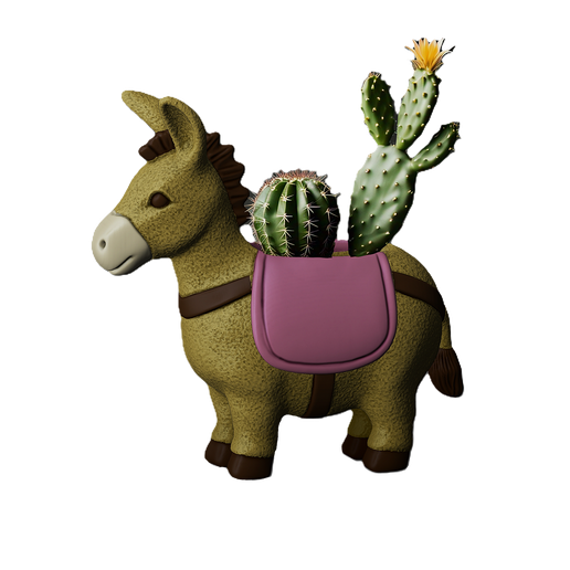 🌵 Donkey shaped cactus planter・ STL File for 3D printing・Cults