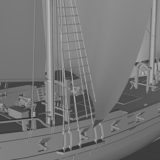 🚢 Brig sailing ship digital model・ OBJ File for 3D printing・Cults