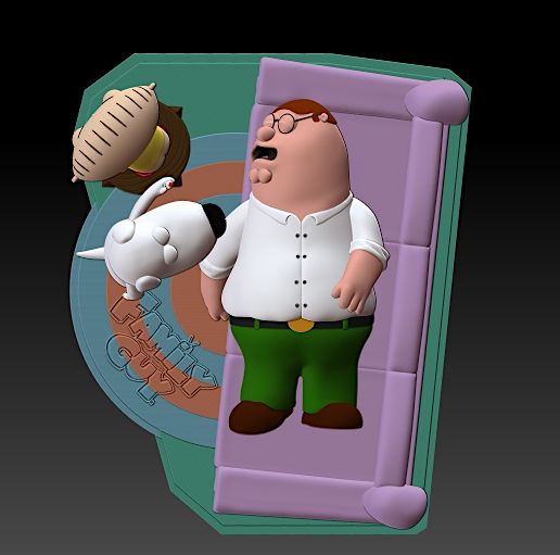 👪 Family Guy (Griffin) Model Printing Miniature Assembly File STL-OBJ ...