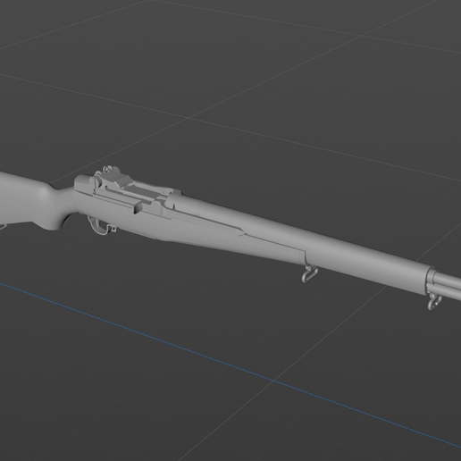 OBJ file US M1 Garand rifle with grenade launcher digital model ...