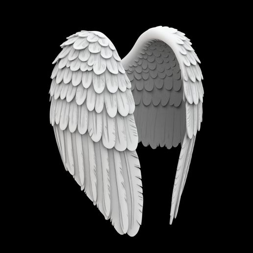 folded angel wings reference