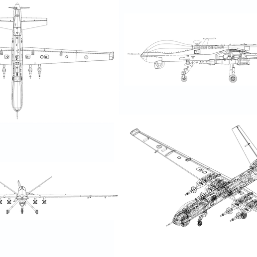 🇫🇷 MQ-9 A Block 1 REAPER France HIGH QUALITY 3D PRINT MODEL・ 3D File ...