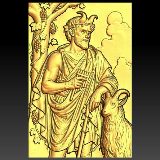 👼 Silvanus the Forest God CNC Relief Model・ STL File for 3D printing・Cults