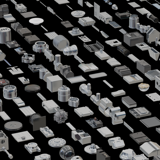 🤖 477 PART 3D SCIFI KITBASH - PACK - ASSET - PROP - GREEBLE・ STL File for 3D printing・Cults