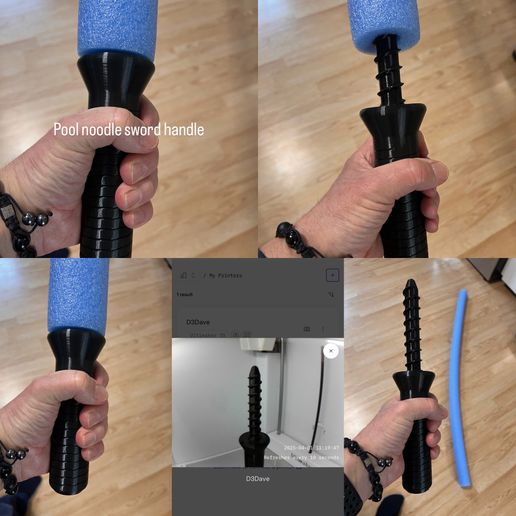 🎱 Pool Noodle Sword Handle・ STL File for 3D printing・Cults