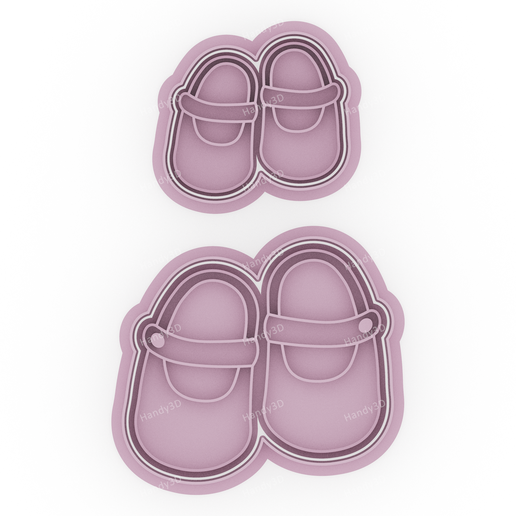 👶 Baby Girl Shoe Cookie Cutter & Stamp - 2 Sizes (8cm & 5.5cm)・ STL ...