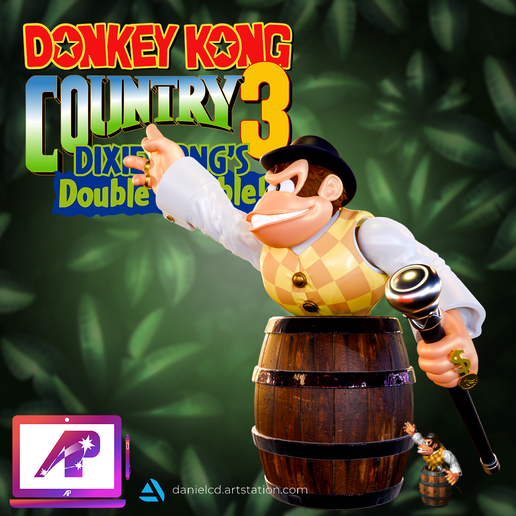 🎨 Donkey Kong Country 3 Swanky Kong with COLORS・ 3D File for 3D ...