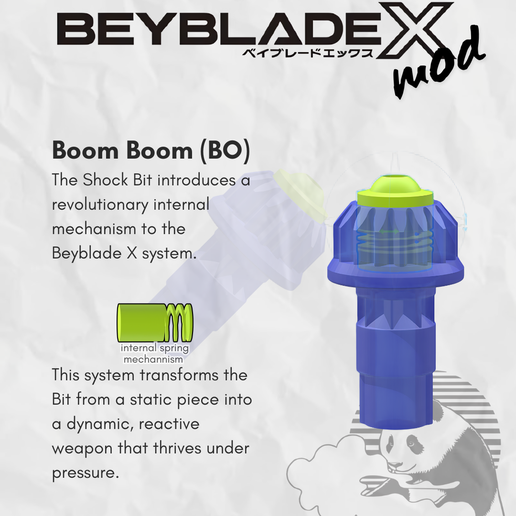 ♟ Beyblade X Bit Mod Boom Boom BO・ STL File for 3D printing・Cults