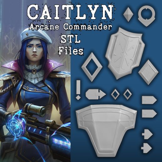 👾 CAITLYN ARCANE COMMANDER Cosplay Accessories STL - ARCANE 2 -・ STL ...