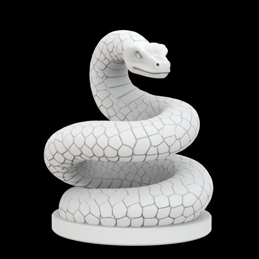 🐉 Coiled Serpent Desk Statue 3D print model・ STL File for 3D printing・Cults