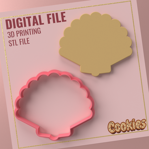 🍪 Cookie Cutter Shells* 1 size 3 version cut/Digital .Stl File for Use ...