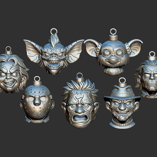 🎄 Horror Christmas Ornaments・ STL File for 3D printing・Cults