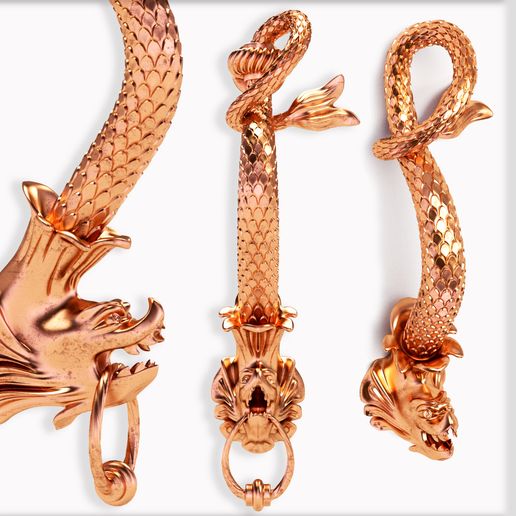 🐉 CHINESE Dragon Style Front Door Cabinet Handle・ STL File for 3D ...
