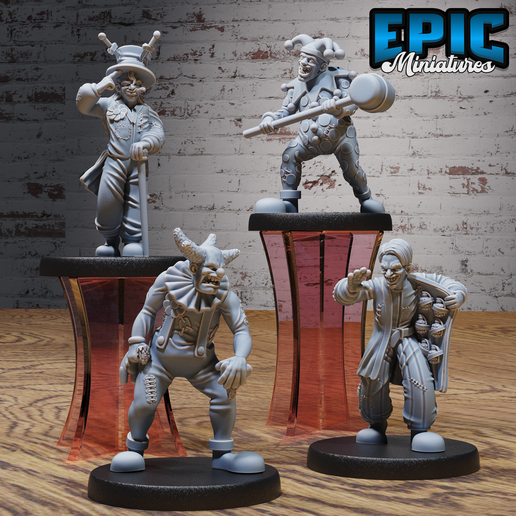 🤡 Horror Clown Set B ‧ DnD Miniature ‧ Tabletop Miniatures ‧ Gaming ...