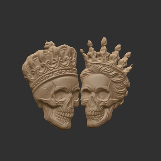 STL file king queen skeleton cnc model 🤴 (OBJ)・Design to download and ...