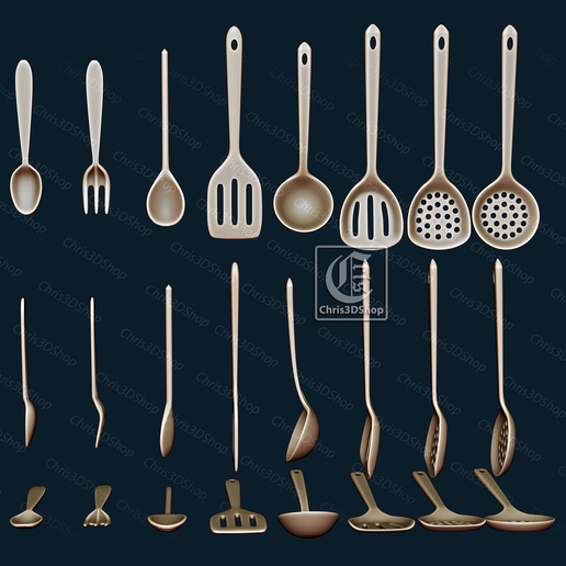 🔪 Kitchen Utensils - Digital Files in STL format for CNC・ 3D File for ...