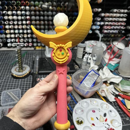 3d Print Sailor Moon Crescent Moon Wand Fan Art Made With K1 Max Cults