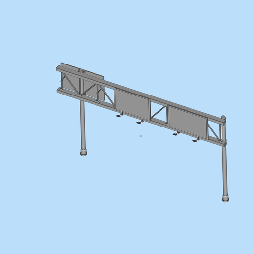 🏗️ Urban building column sign with light 3-sided sign digital model ...