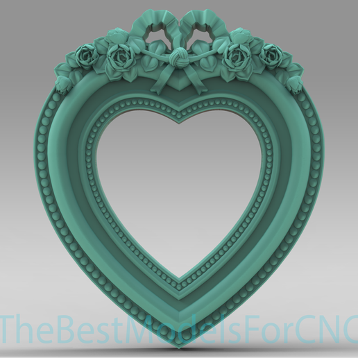 📁 3D Model STL File for CNC Router Laser & 3D Printer Heart Photo Frame ...