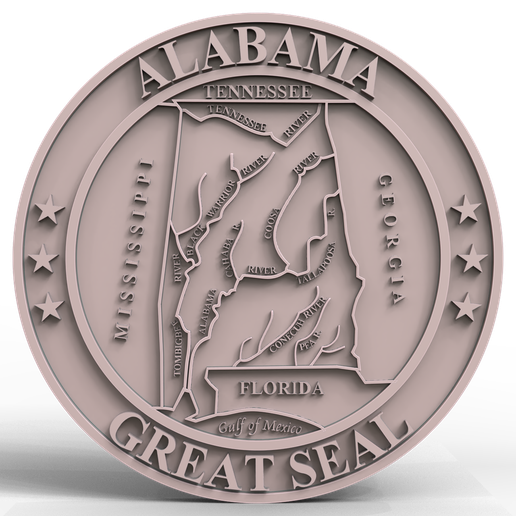 3D-Datei 3D Model STL File for CNC Router Laser & 3D Printer Alabama ...