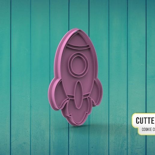 🚀 Cartoon Rocket Rocket Cookie Cutter・ STL File for 3D printing・Cults