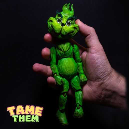 🆓 GRINCH - ARTICULATED FIGURE, PRINT-IN-PLACE, movable toy, CUTE, FREE ...