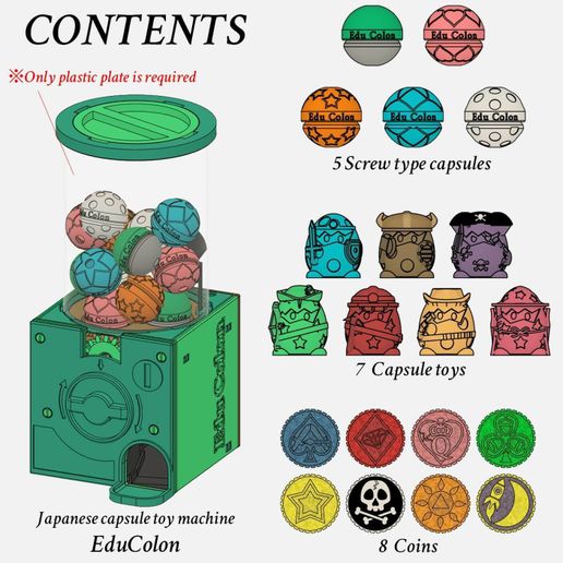 🧸 [Máquina japonesa de cápsulas de juguete]EduColon(Juego de modelos ...
