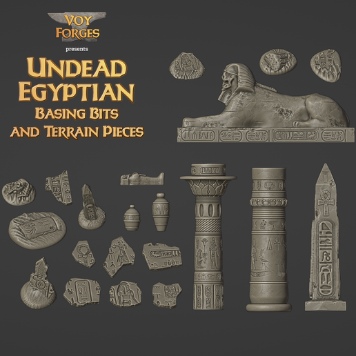 🪦 Undead Egyptian Basing Bits and Scatter・ STL File for 3D printing・Cults