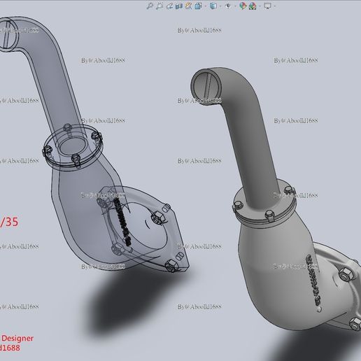 3D file King Tiger tank exhaust outlet unit.(STL-35-16) 🤴 ・3D printing ...