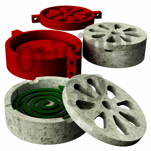 🦟 CEMENT / PLASTER COIL HOLDER MOLD | Mosquito Coil Holder Mold・ 3D ...