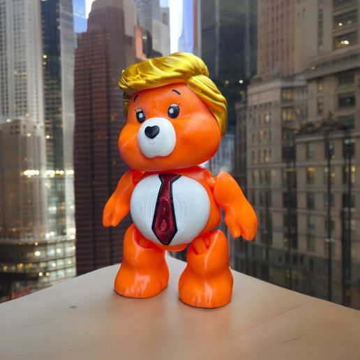 🐻 Donald Trump, Care Bear, Print in Place, Articulated, Flexi, Fun, Maga, 2024・ 3MF File for 3D ...