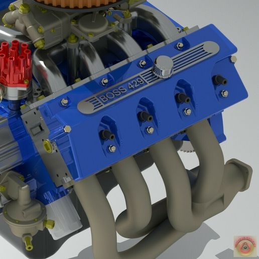 🚙 FORD MUSTANG BOSS 429 - ENGINE・ STL File for 3D printing・Cults