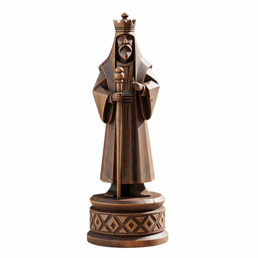 🪵 Wooden King Priest - 3D Sculptured Statue to Print・ STL File for 3D ...