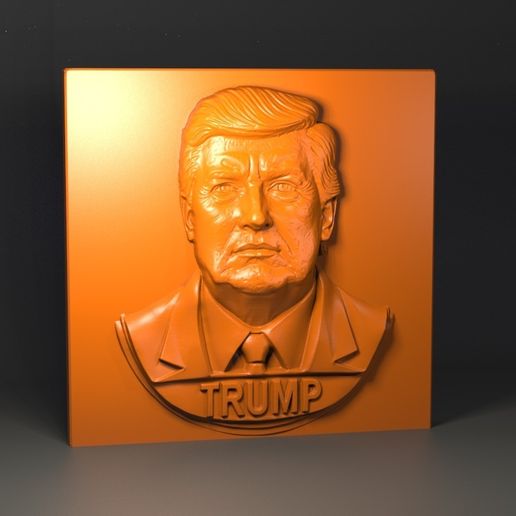 🎨 Donald Trump Bas-Relief 3D Model STL – High-Detail Wall Art for 3D ...