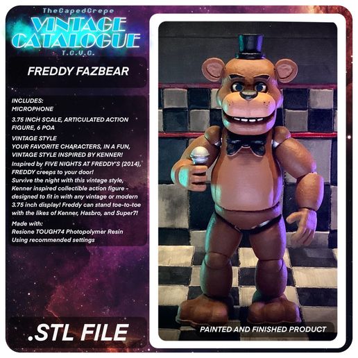 👾 VINTAGE | FREDDY FAZBEAR - FNAF1 ACTION FIGURE・ 3D File for 3D ...