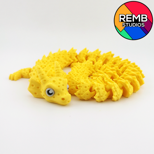 Articulated Cheese Dragon 🧀🐉・ STL File for 3D printing・Cults