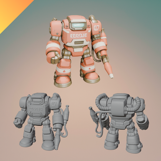 🤖 3D Printable Mech Robot – Cute Pink Armored Mech with Gun Arm・ STL ...